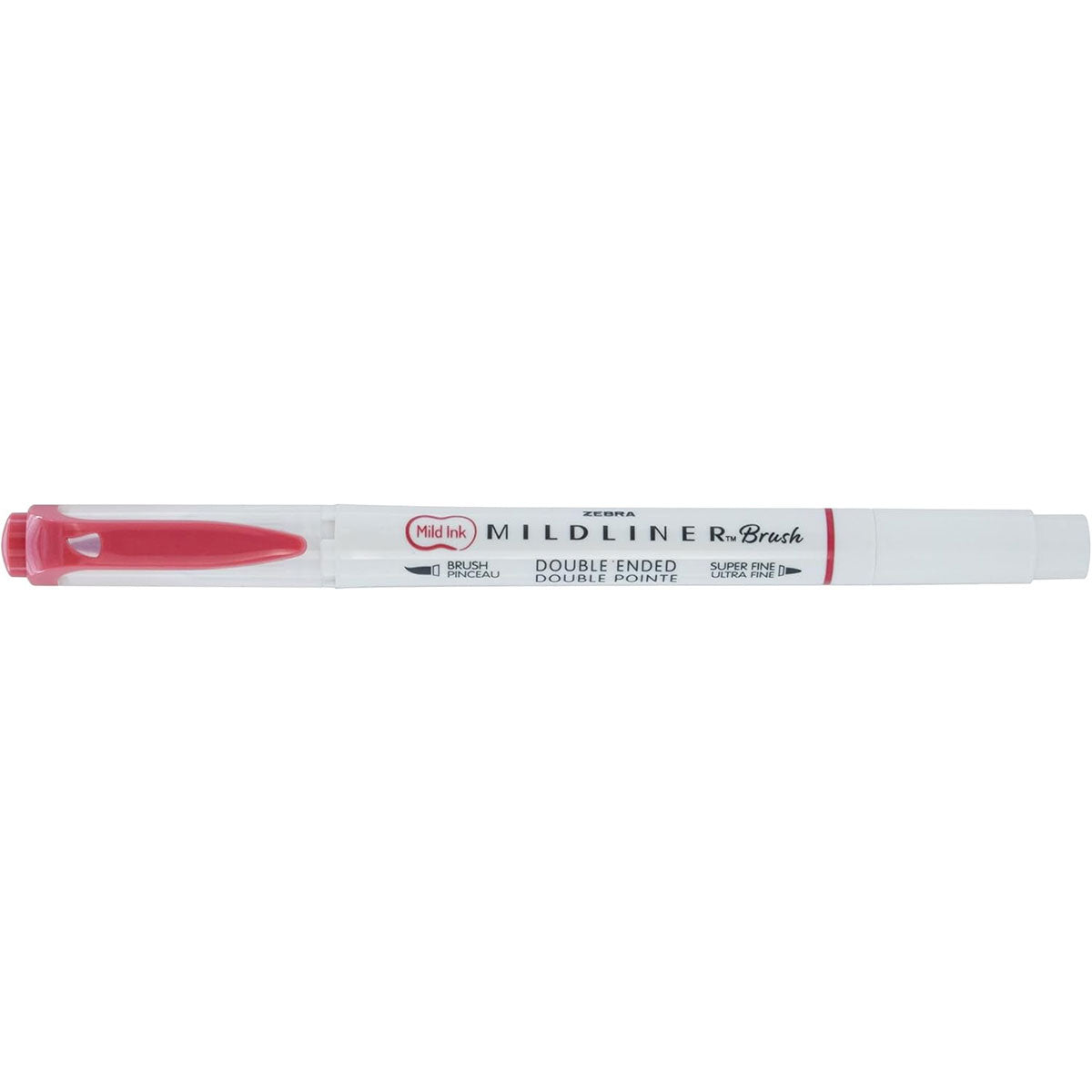 Zebra Mildliner Highlighter Red Double Ended Brush and Fine ...