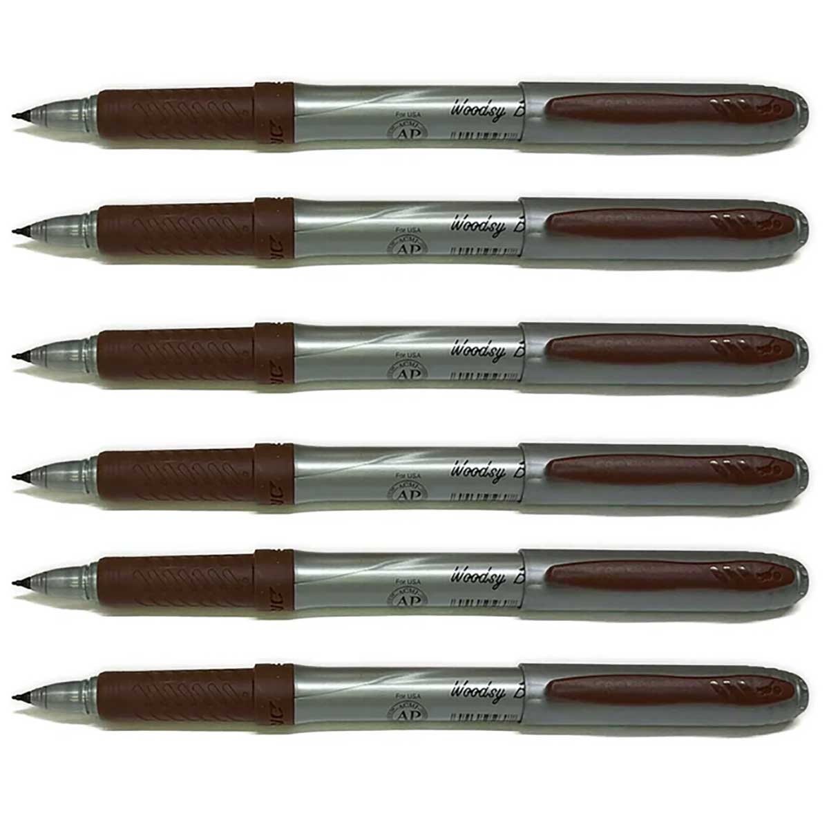 Bic Woodsy Brown, Permanent Markers Ultra Fine Pack of 6 ...