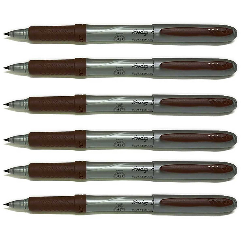 Bic Woodsy Brown, Permanent Markers Ultra Fine Pack of 6