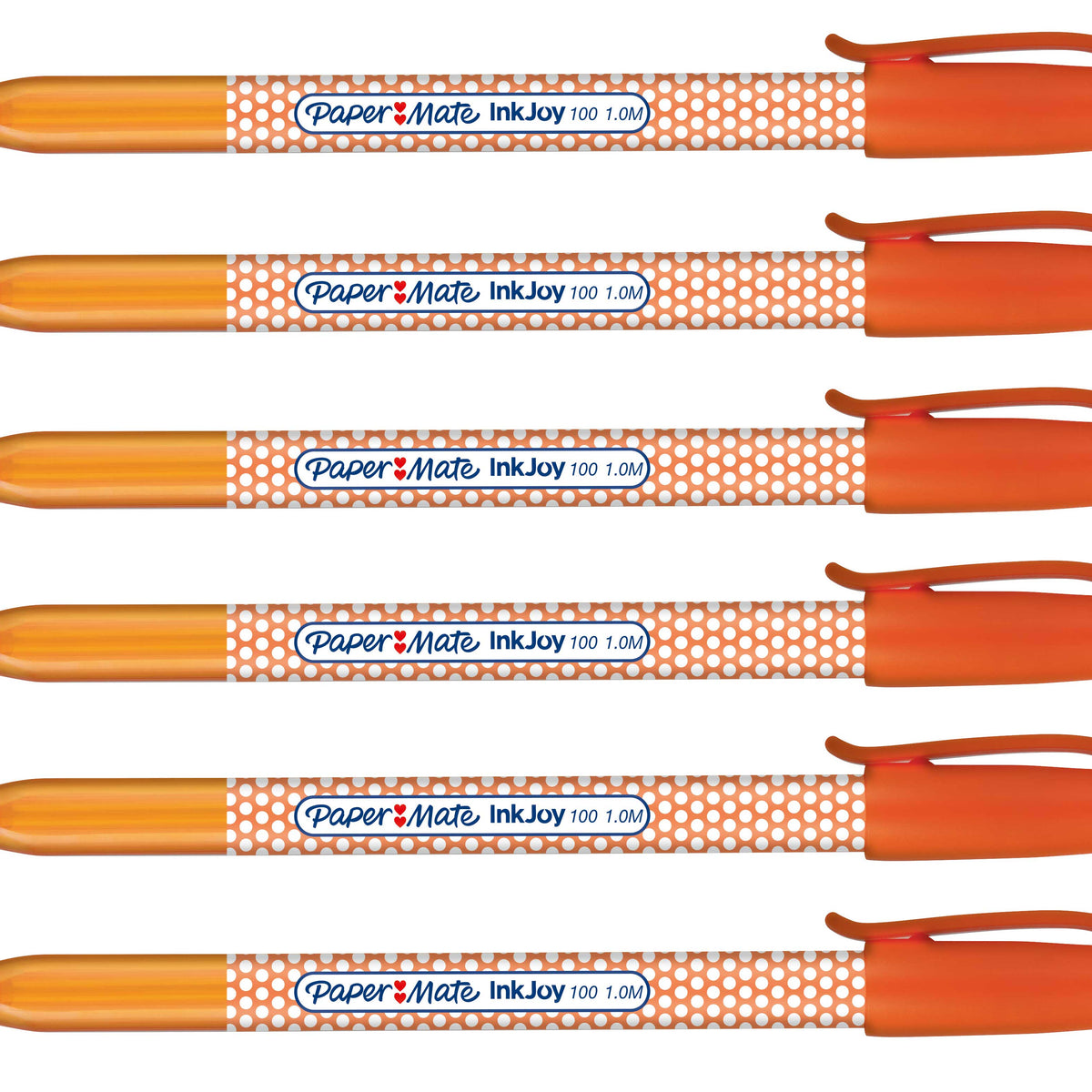 Paper Mate Orange Ink Pens Pack of 6, Polka Dot Design – PensAndPencils.Net