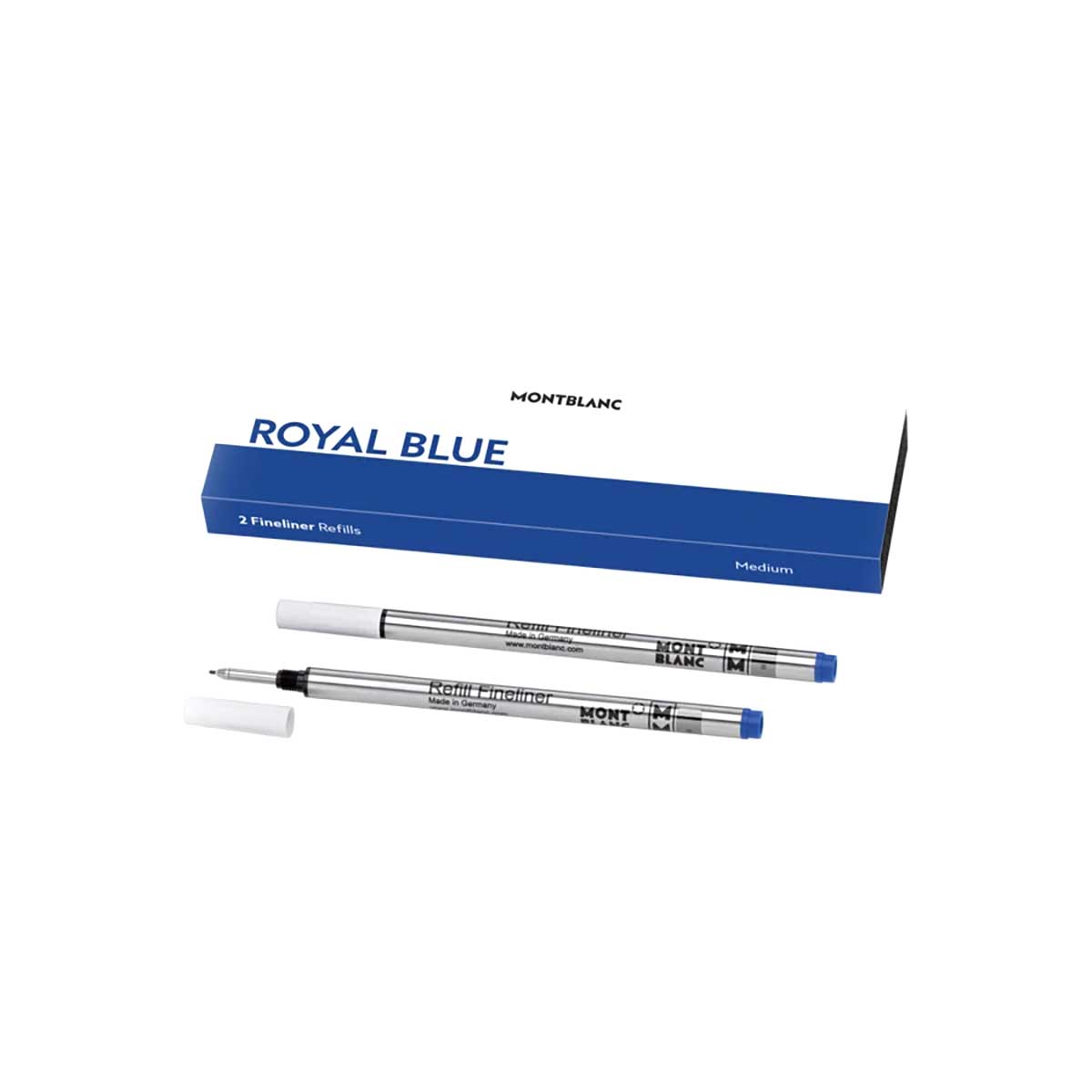 Montblanc Fineliner Refills Royal Blue Medium 128248 Pack of 2 ...