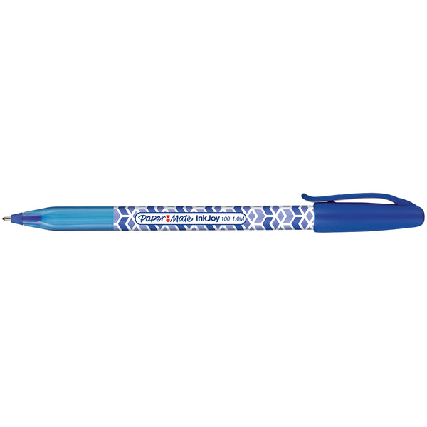 Papermate Blue Pens Pack of 12, Geometric Design