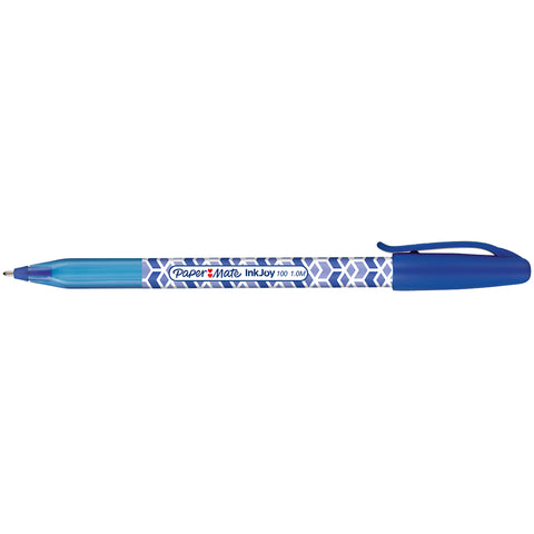 Papermate Blue Pens Pack of 12, Geometric Design