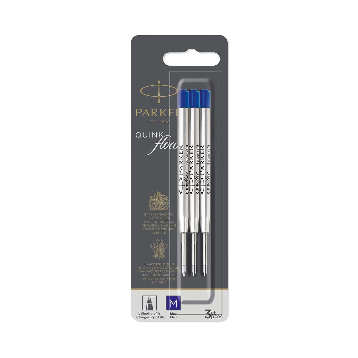 Parker Ballpoint Refills Blue Medium Pack Pack Of 3 – PensAndPencils.Net