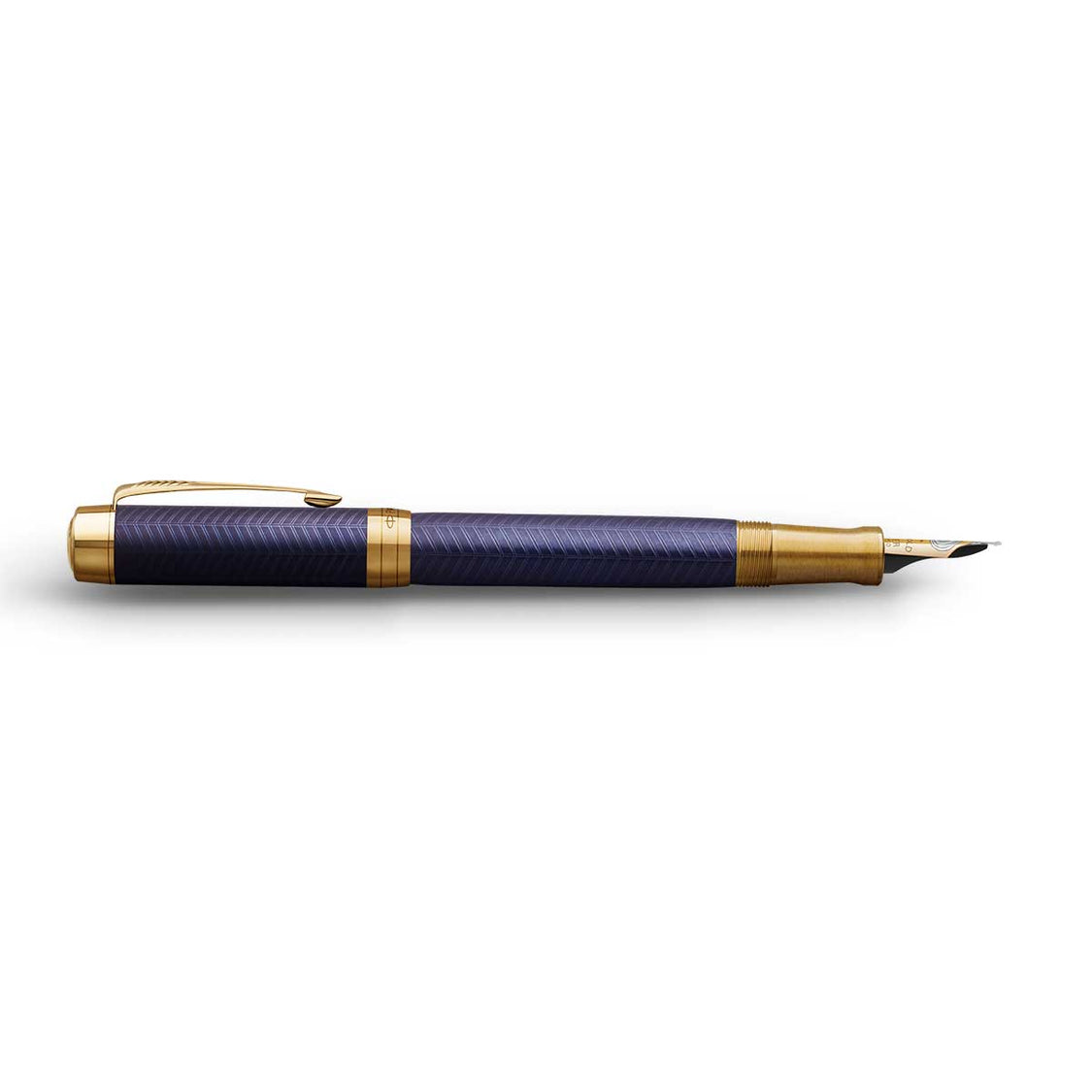 Parker Duofold Prestige Blue Chevron Centennial Fountain Pen 18 KT Gol ...