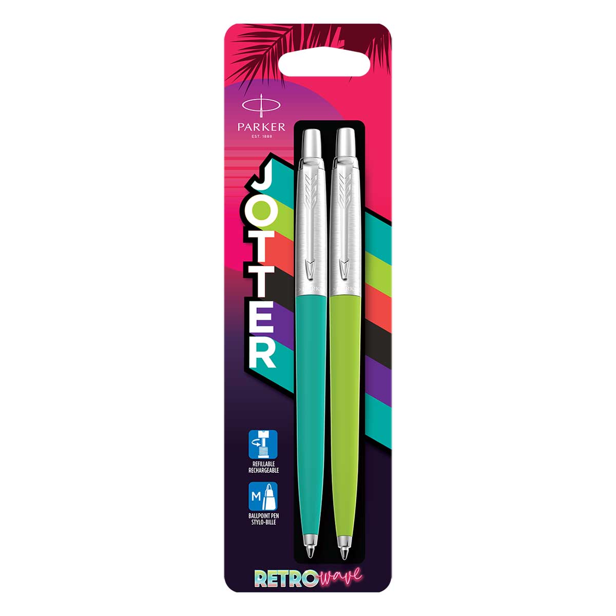 Parker Jotter Retro Wave Caribbean Blue & Apple Green Ballpoint Pens B ...