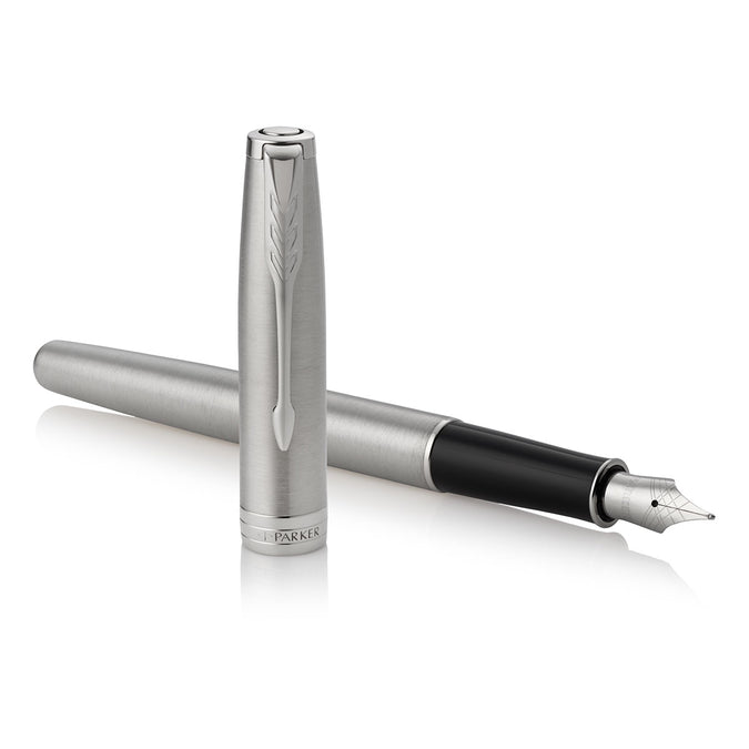 Pre Owned Parker Sonnet Stainless Steel CT Trim Fountain Pen Fine 1931 ...