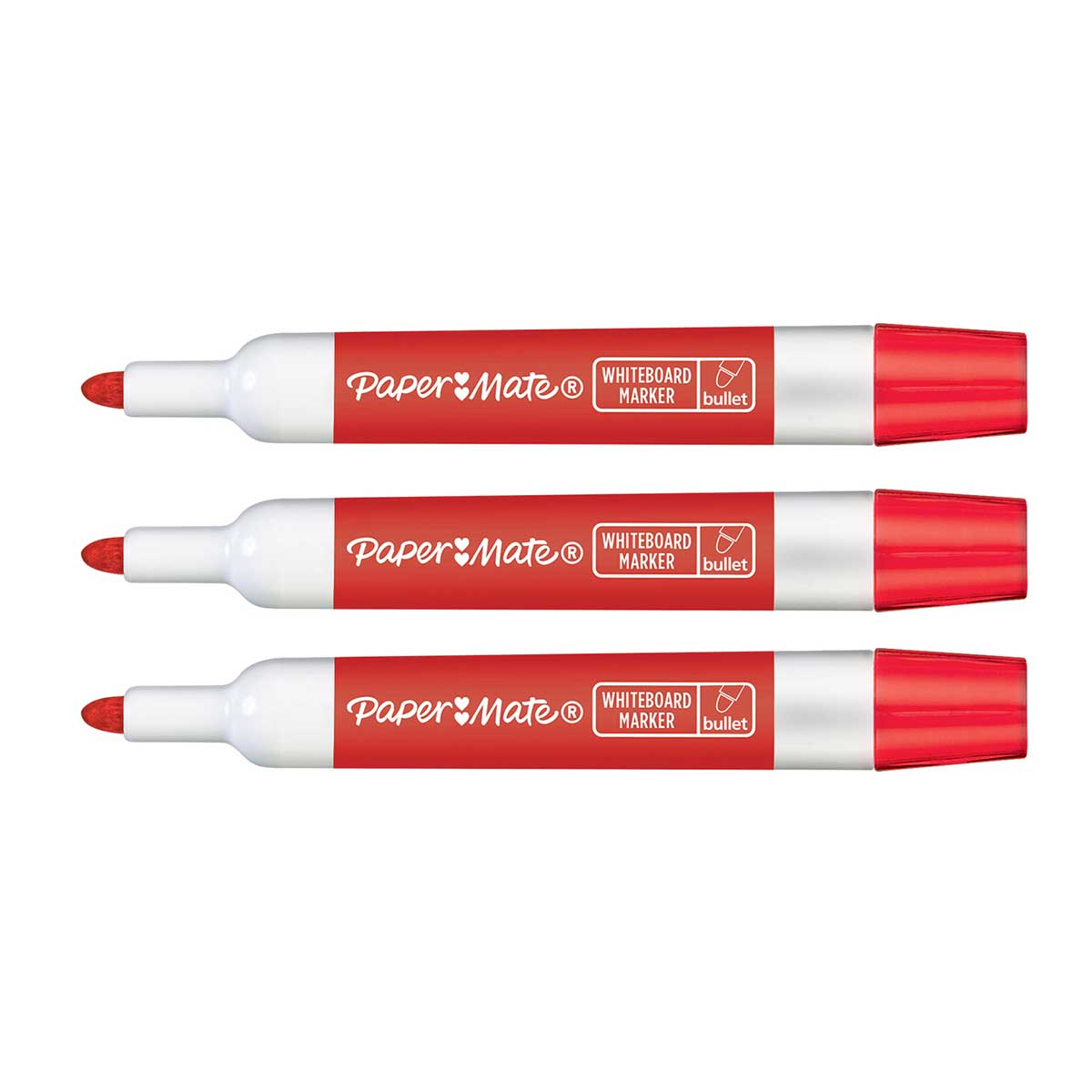 Red Dry Erase Markers Bullet Tip Pack of 3 By Paper Mate ...
