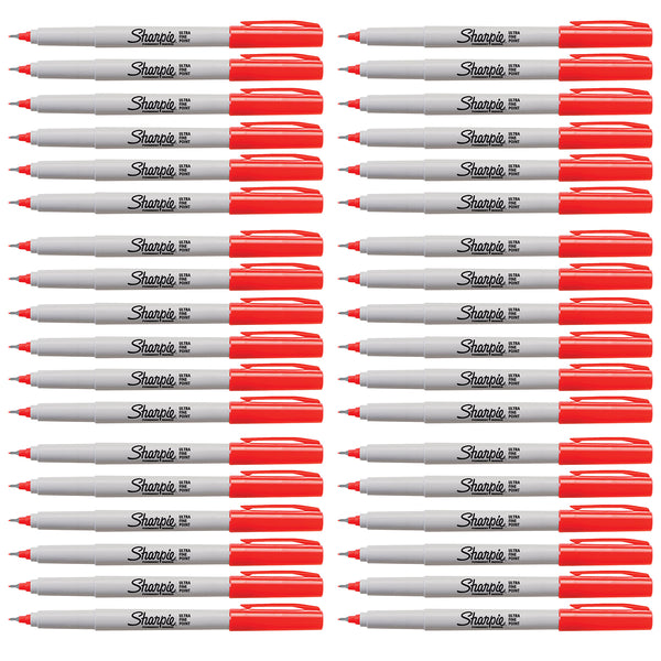 Sharpie Markers In Bulk, Red Ultra Fine Pack of 24
