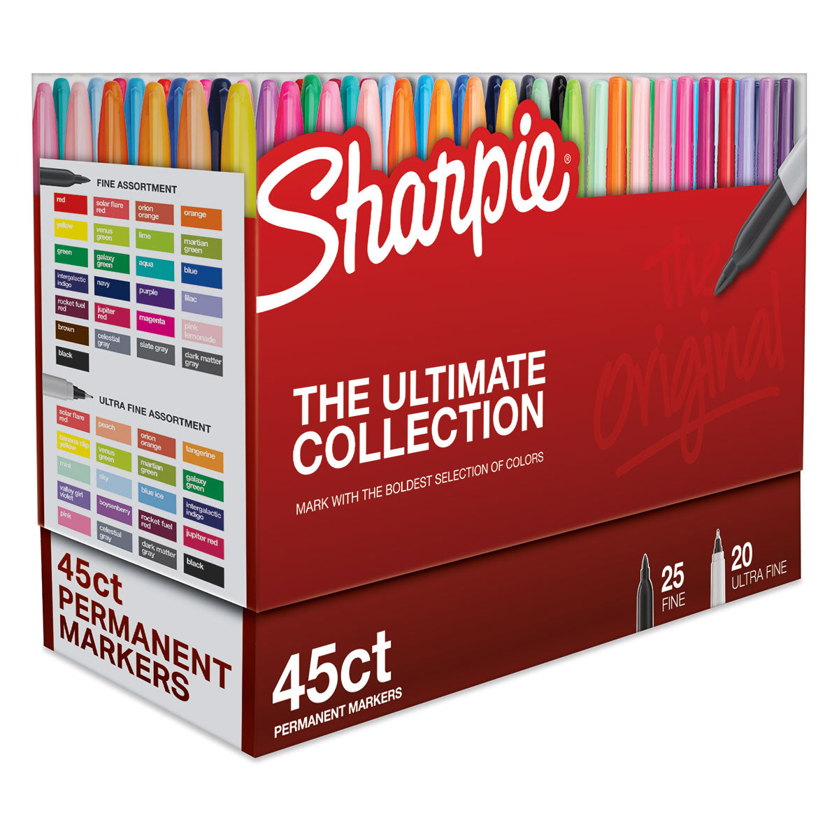 Multi Color Sharpie Ultimate Collection Pack of 45 Markers, 25 Fine an ...