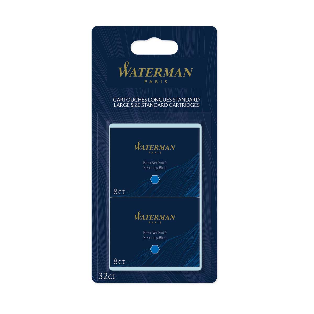 Waterman Fountain Pen Cartridges Serenity Blue Pack of 32 ...