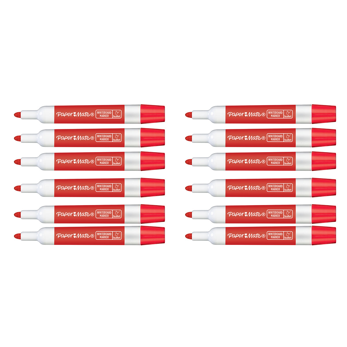 Paper Mate Whiteboard Marker Bullet Red Pack of 12 – PensAndPencils.Net