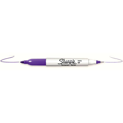 Sharpie Twin Tip Purple Double Sided Marker Fine Point , Ultra Fine Po ...