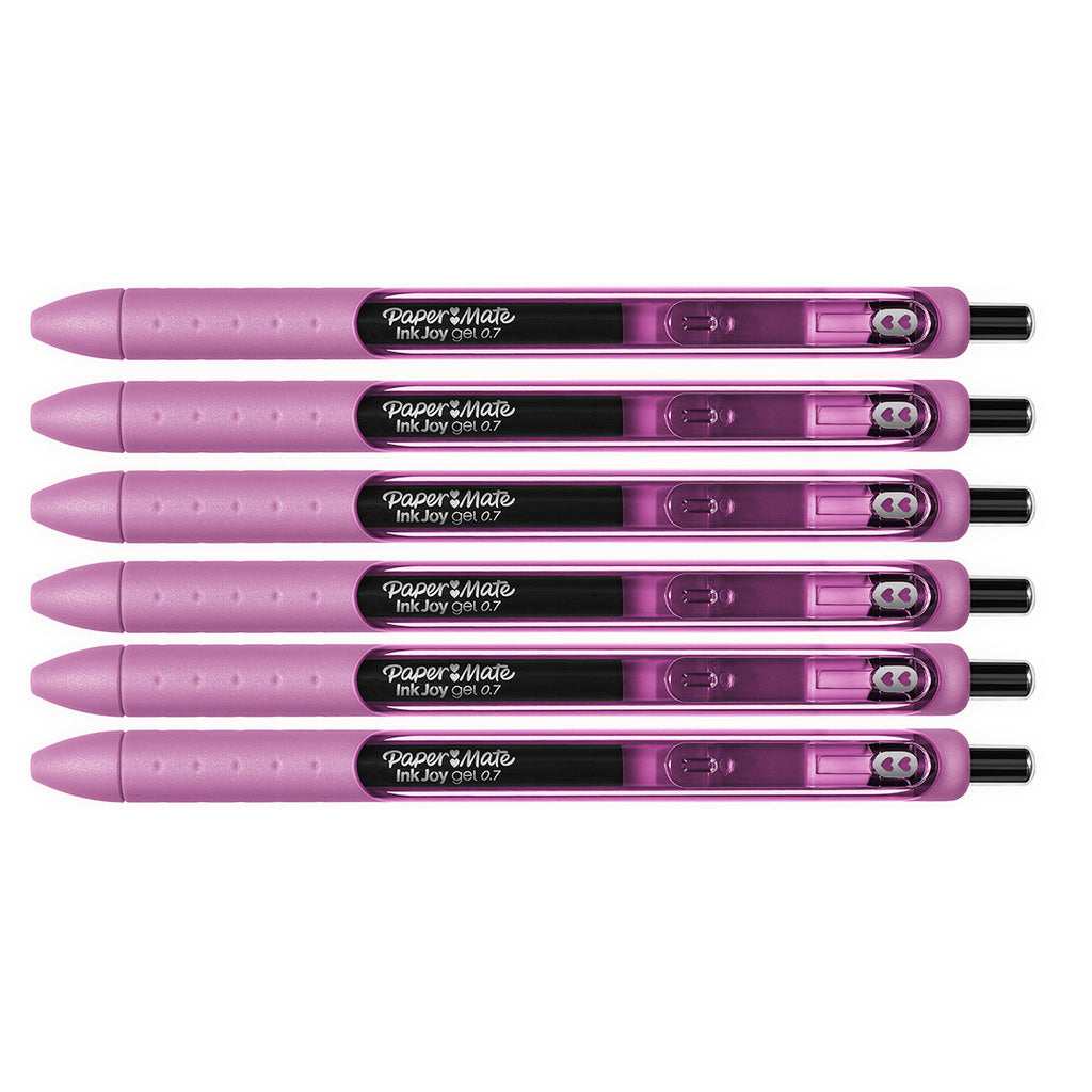 Paper Mate Inkjoy Gel Pink Topaz Medium Point 0.7 mm Retractable Pen P