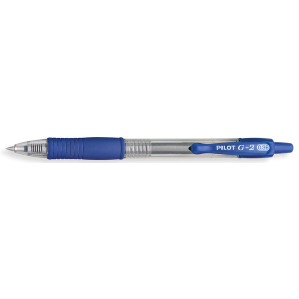 Pilot G2 0.38 Ultra Fine Blue Gel Pen, Retractable with Comfort Grip,