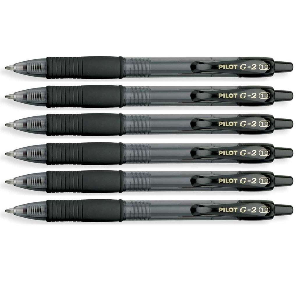 Pilot G2 Bold Pens Black 1.0 Pack of 6