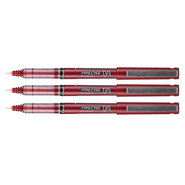 Pilot Precise V5 Red Extra Fine Rolling Ball Pen 0.5mm, Bullet Journal