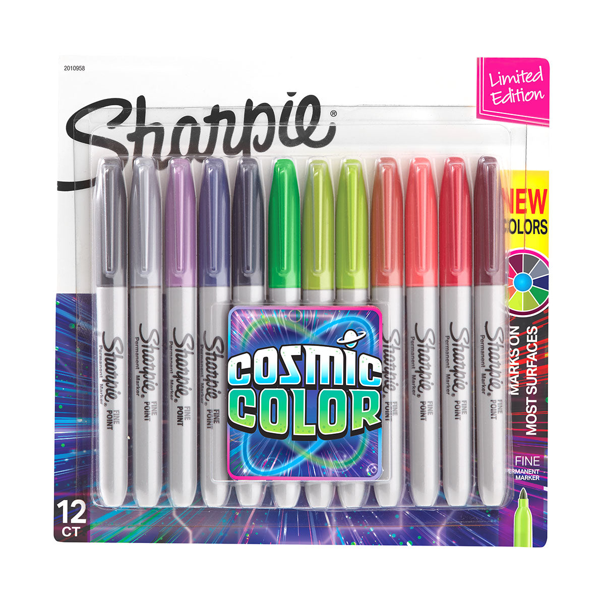 Sharpie Cosmic Colors Fine Point Magic Markers Pack of 12, Limited Edi ...